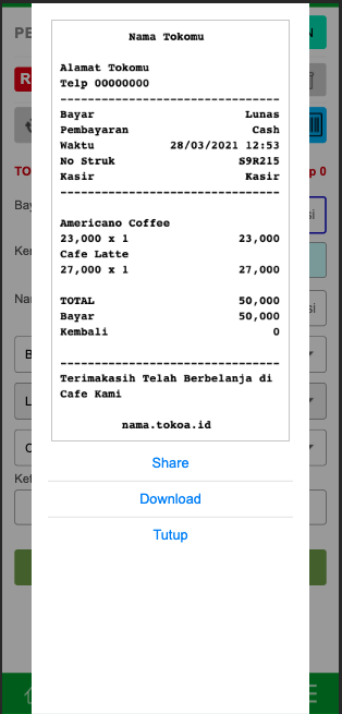 Panduan Merubah Catatan Kaki Struk Penjualan Aplikasir - Blog Aplikasir
