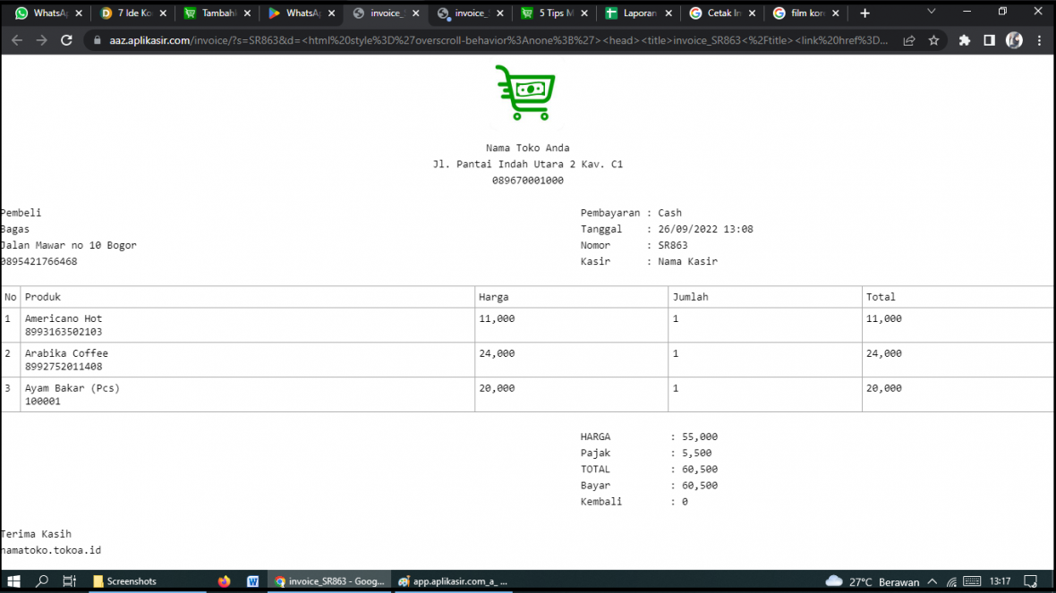 Panduan Cetak Invoice - Blog Aplikasir