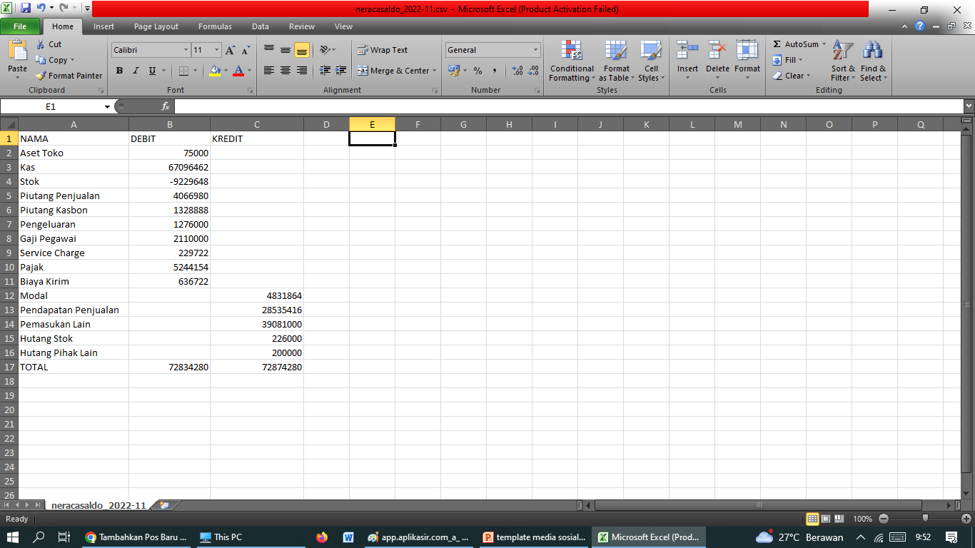 Panduan Export Data Neraca Saldo - Blog Aplikasir