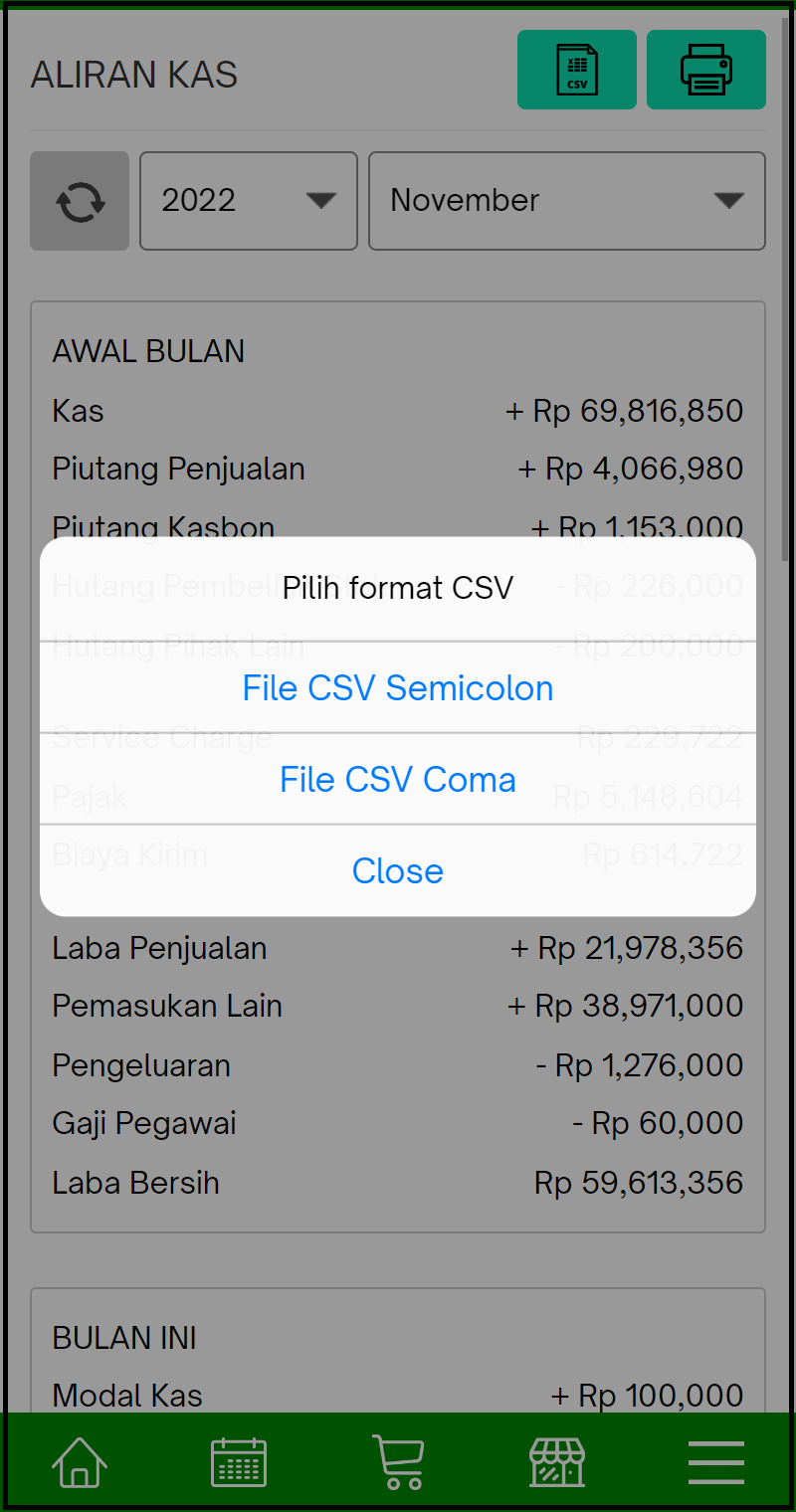 Panduan Export Data Aliran Kas - Blog Aplikasir