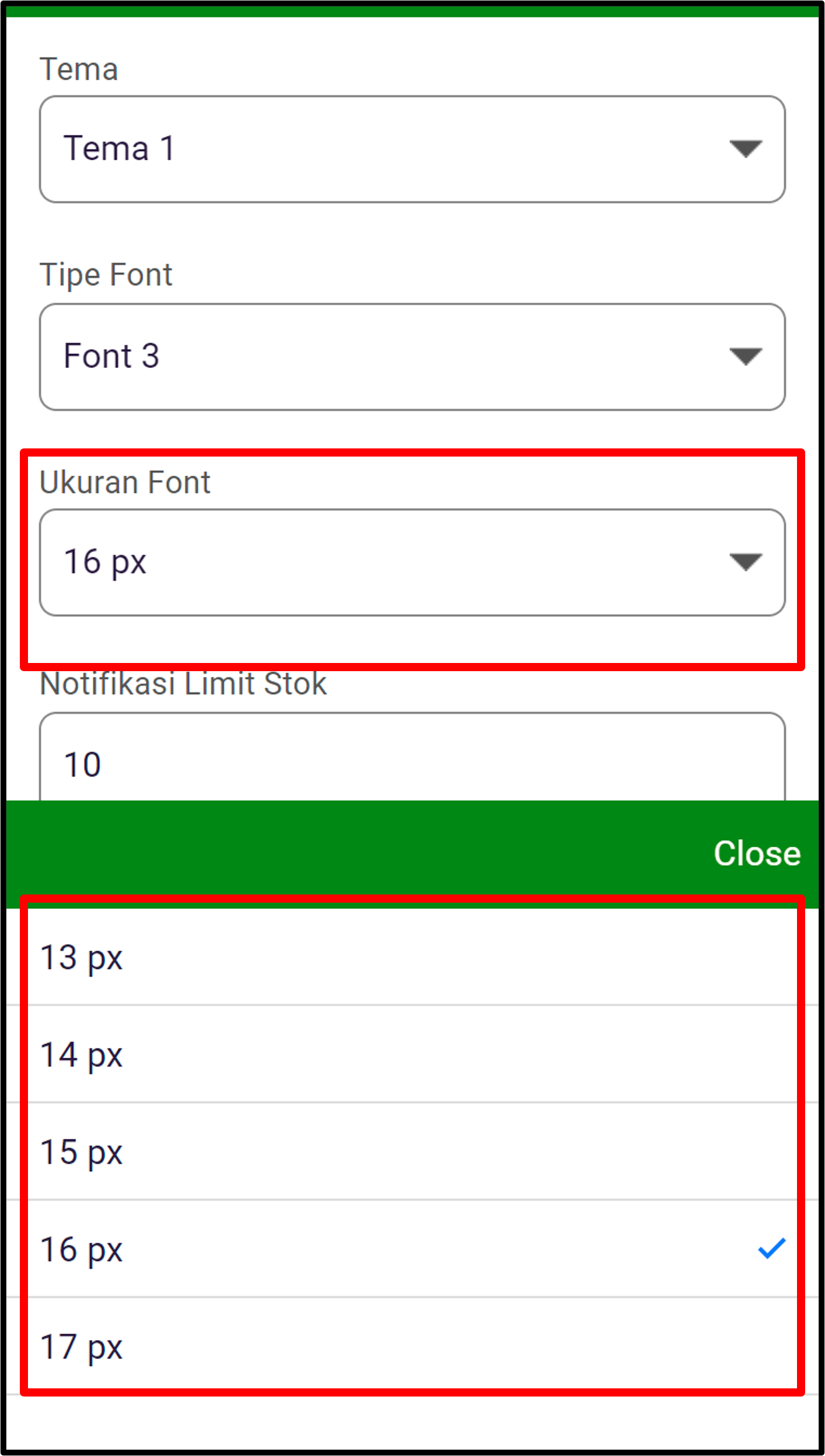 Panduan Setting Tema, Tipe Font, dan Ukuran Font - Blog Aplikasir