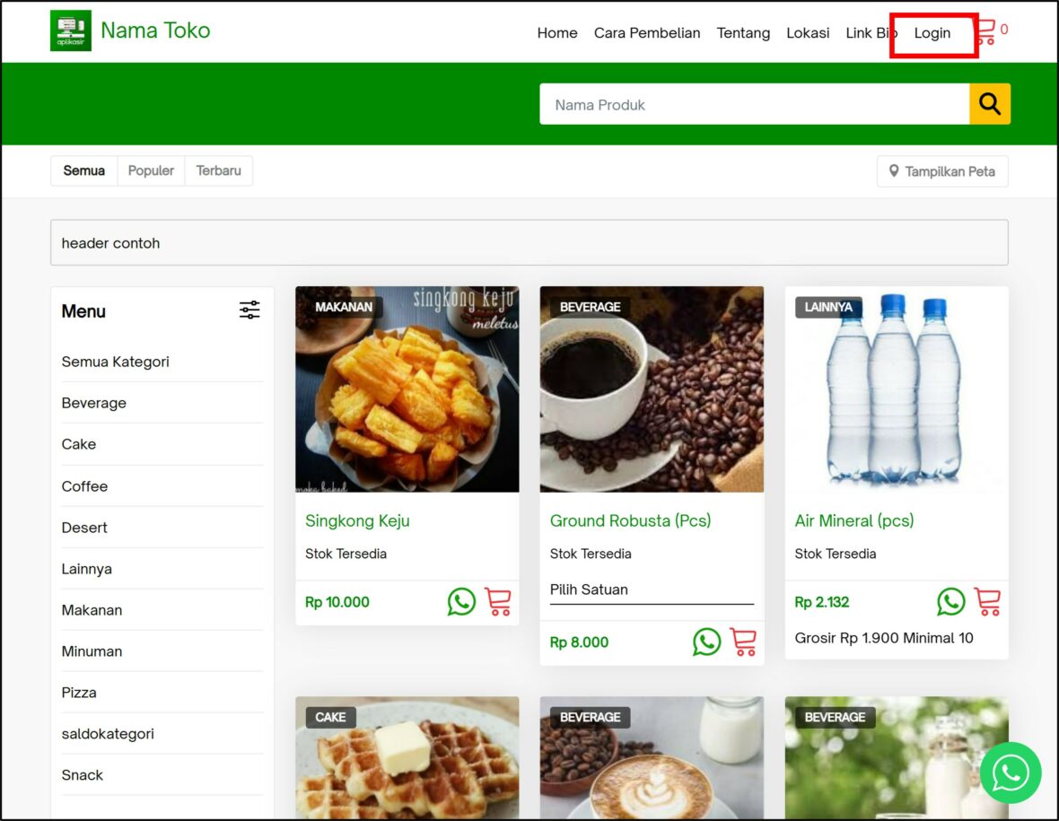 Panduan Login Pelanggan Website Online Shop - Blog Aplikasir